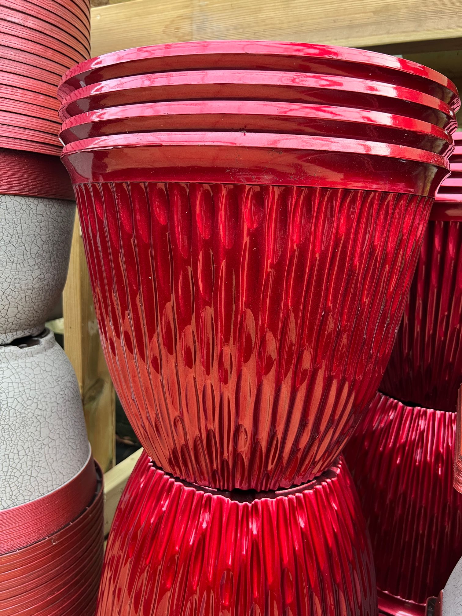 Red patterned Planter - Holland House Garden Centre Preston