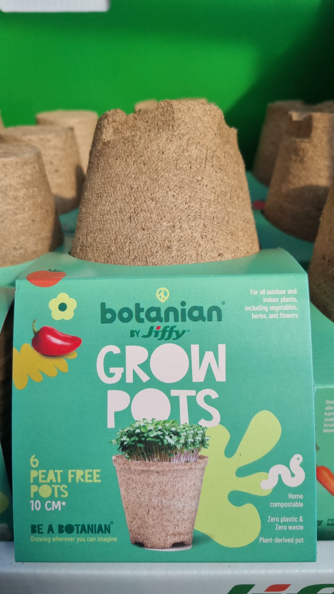 Jiffy grow pots 6 x 10cm peat free pots - Holland House Garden Centre ...