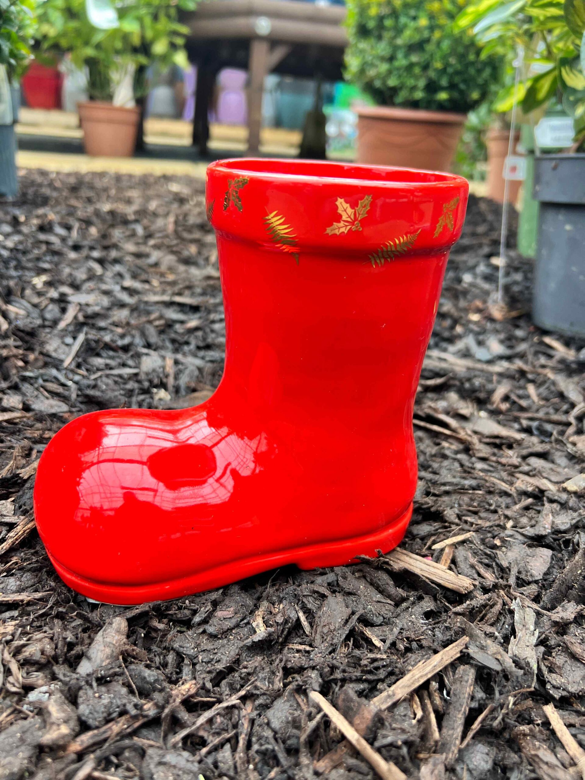 Christmas Boot Planter - Holland House Garden Centre Preston